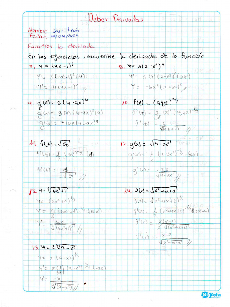 Dever Derivadas | PDF