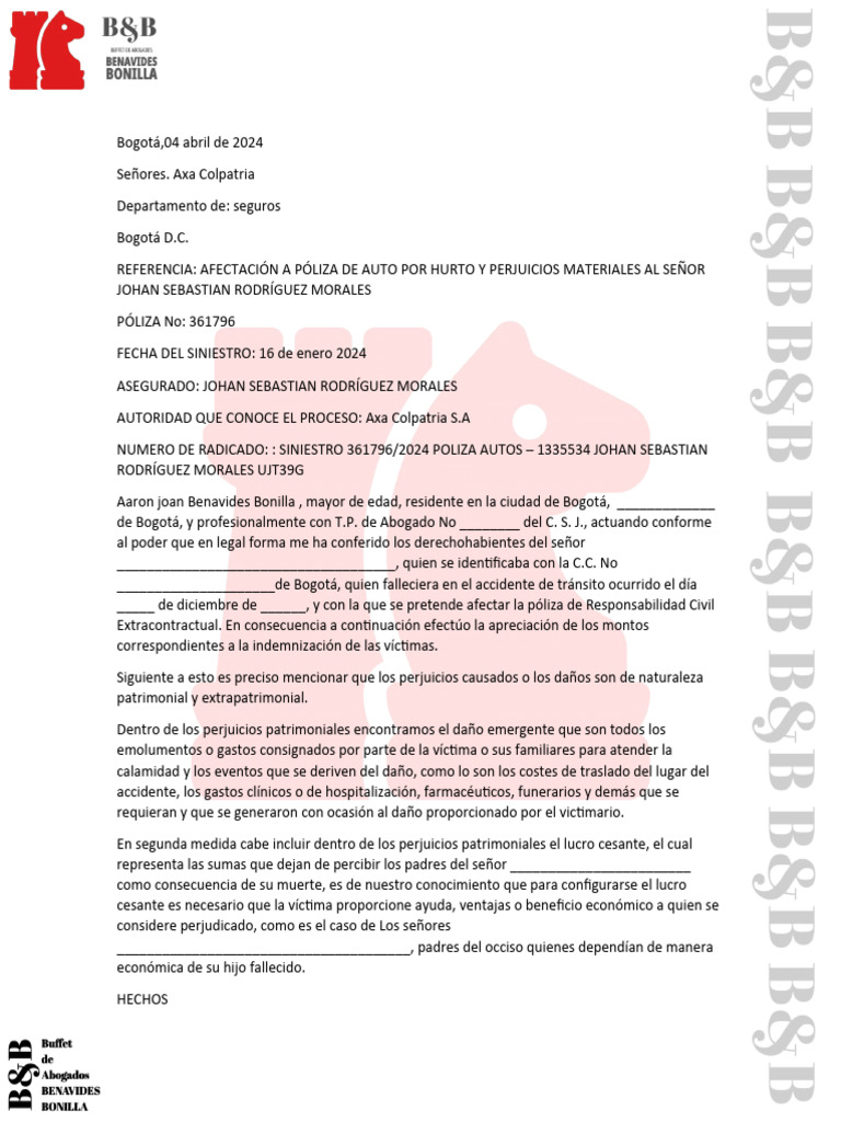 Bogotá1 PRPRP | PDF | Daños y perjuicios | Causalidad (Ley)