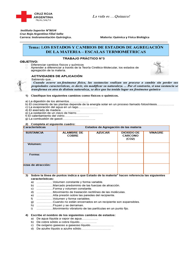 TP N-3 Los Estados y Cambios de Estado de La Materia | PDF | Líquidos ...