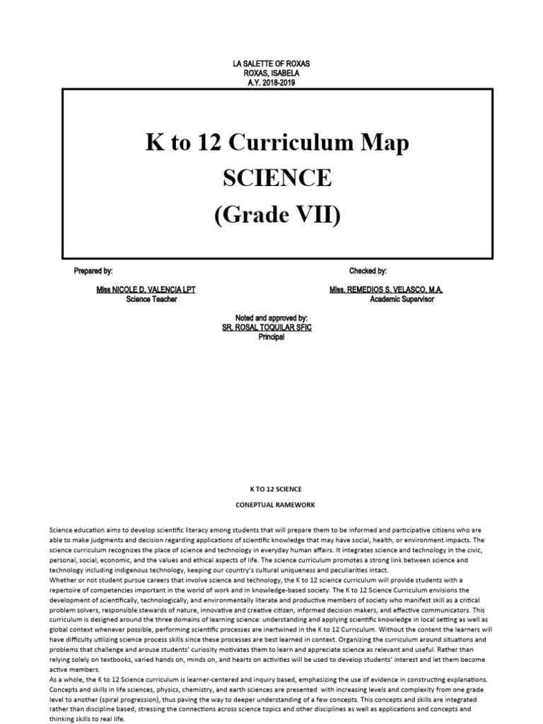 Curriculum Map (Science 7) | PDF | Waves | Learning