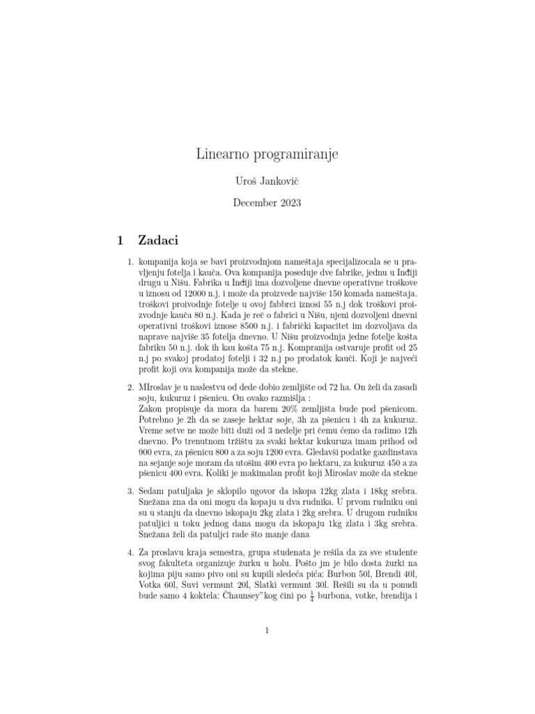 Linearno Programiranje | PDF