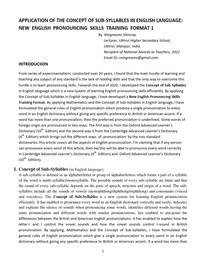 New English Pronouncing Skills Training Format 1 2 | PDF | English ...