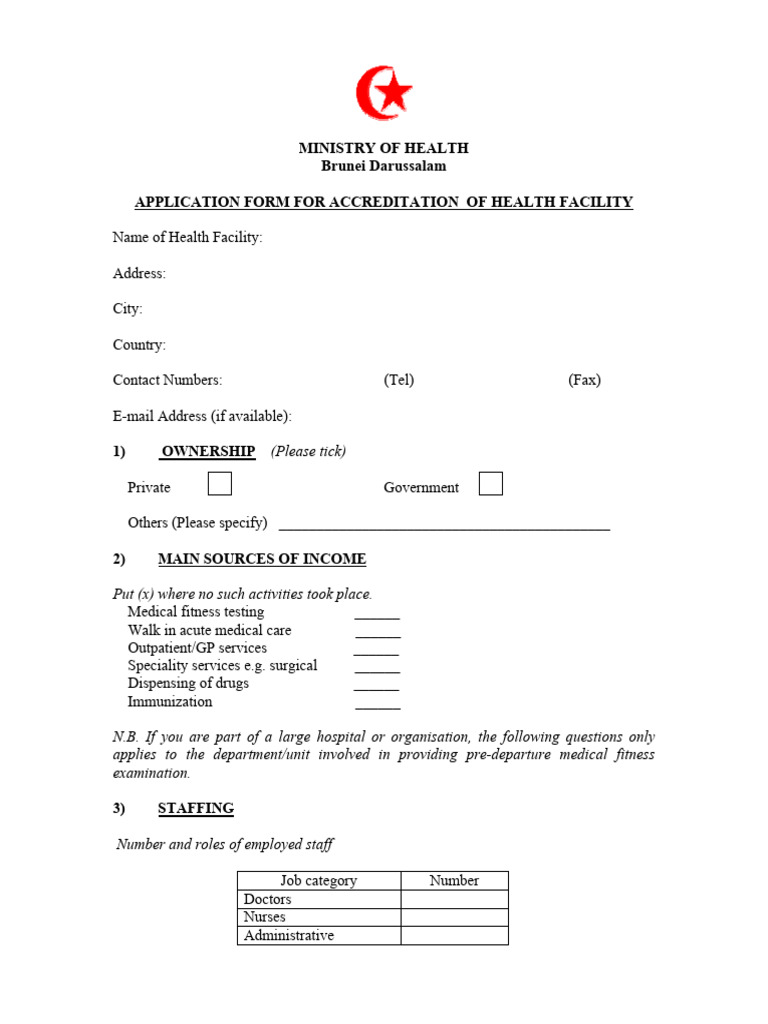Application Form Health - Brunei | PDF | Pathology | General Practitioner