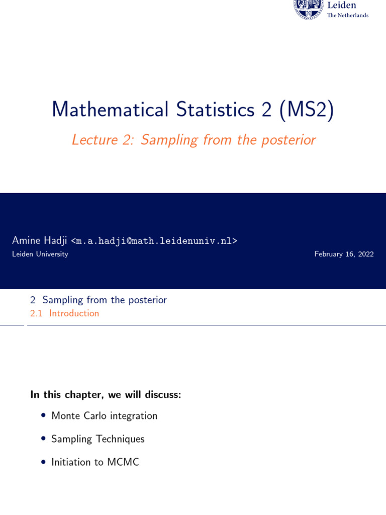 2 MS2 (Sampling) | PDF | Probability Density Function | Mathematics