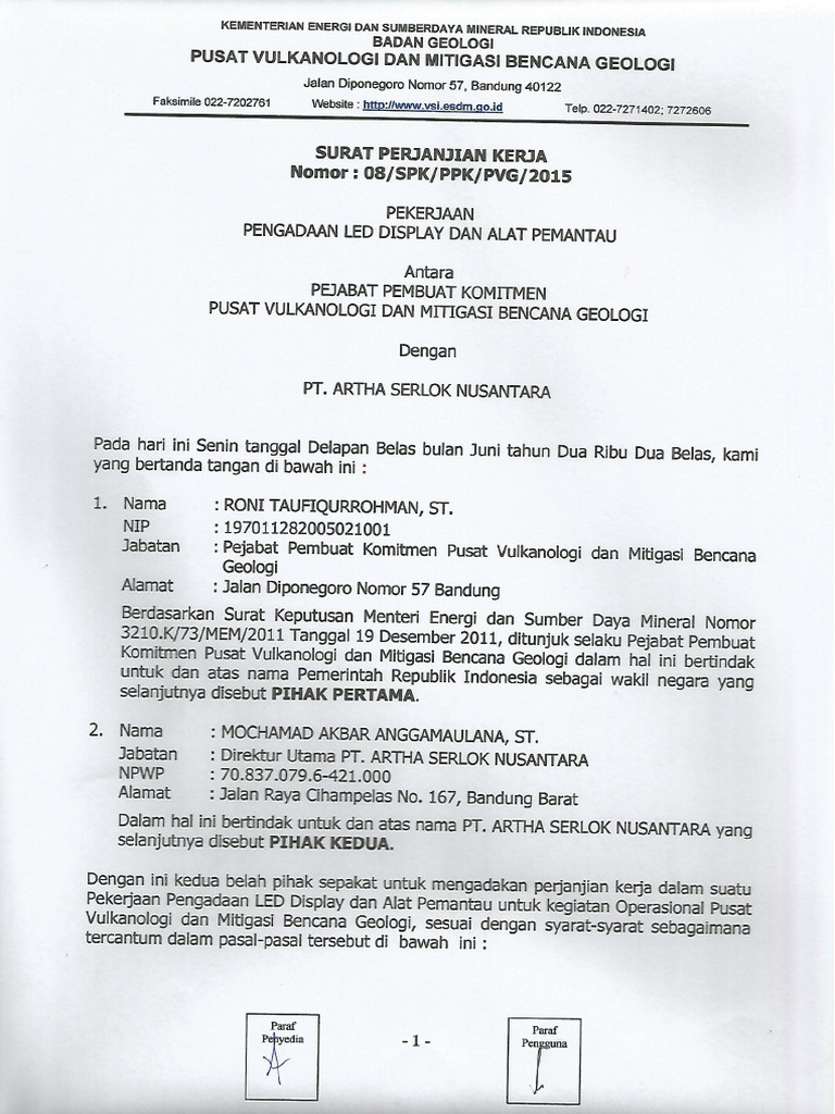 Kontrak LED PT. Artha | PDF