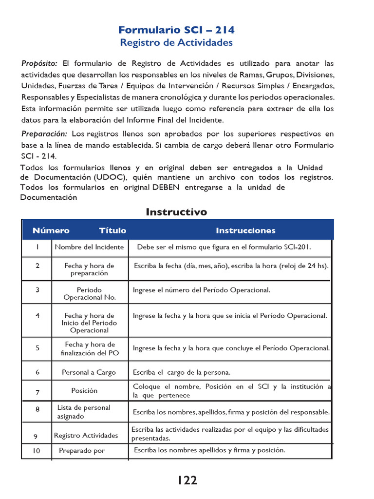 Registro de Actividades Operacionales | PDF