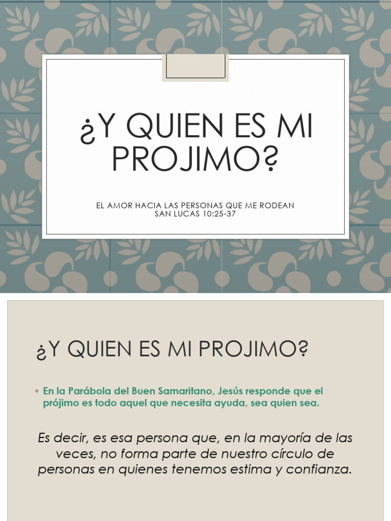 Predicacion - y Quien Es Mi Projimo | PDF