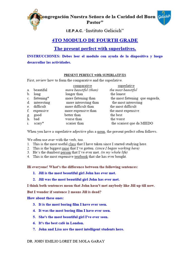 4to Modulo de Aprendizaje Fourth Grade (1) | PDF | Linguistics ...