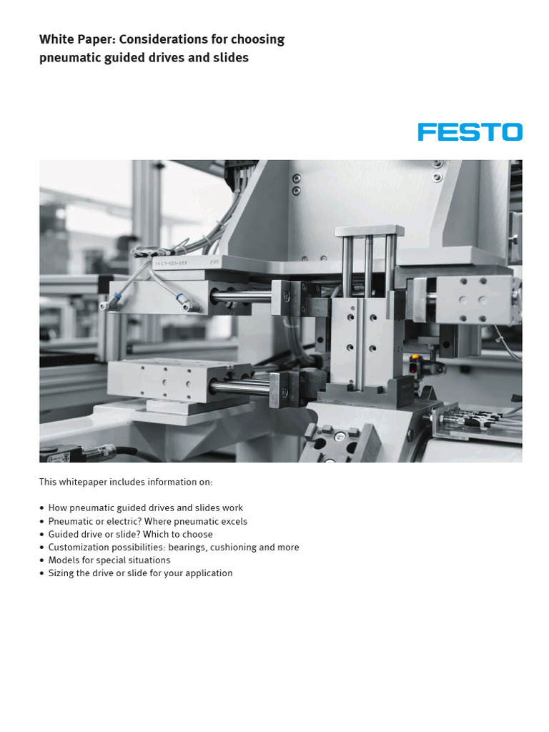 Considerations For Choosing Pneumatic Guided Drives and Slides | PDF ...
