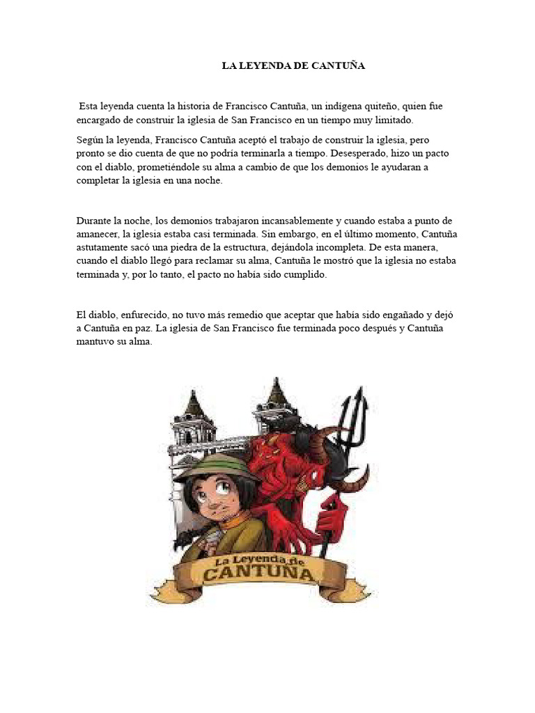 La Leyenda de Cantuña | PDF | Religión y espiritualidad