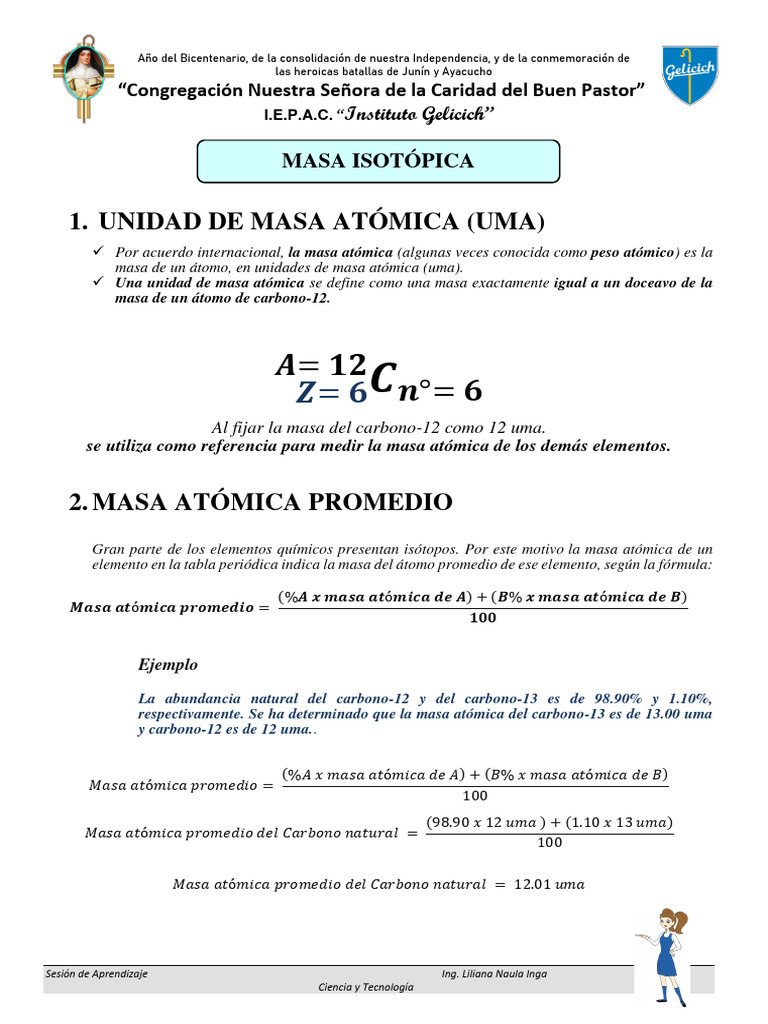 Masa Isotopica | PDF | Mole (Unidad) | Cantidad