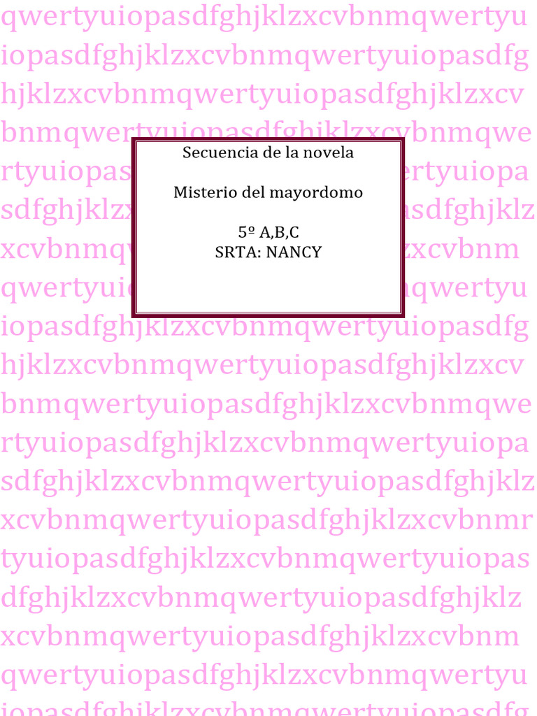 Secuencia Didáctica: El Misterio del Mayordomo | PDF | Narración | Novelas