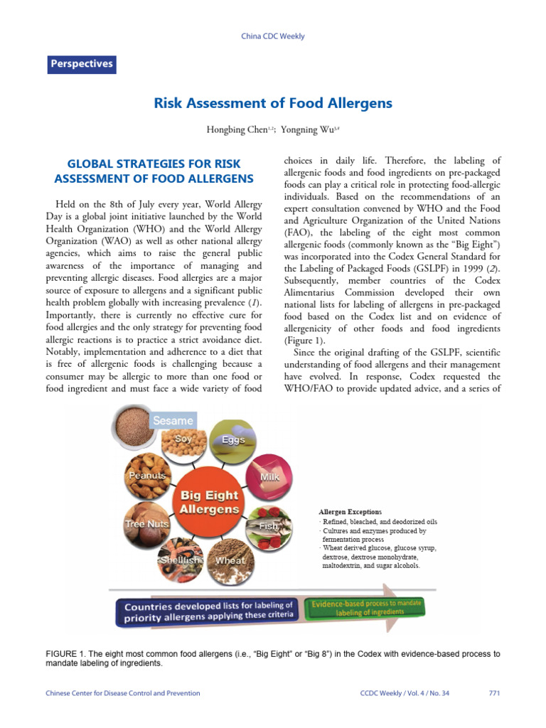 Risk Assessment of Food Allergens | PDF | Food Allergy | Allergy