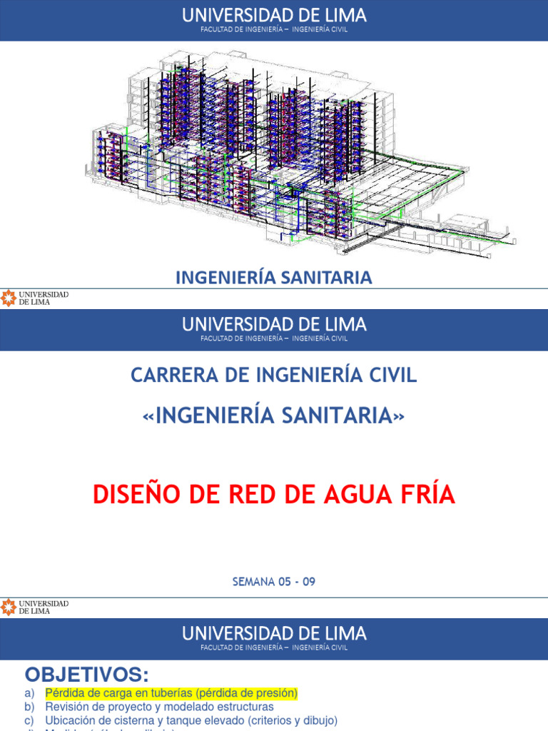 Diseño de Red de Agua Fría SEMANA 10 | Descargar gratis PDF | Bomba | Tanques
