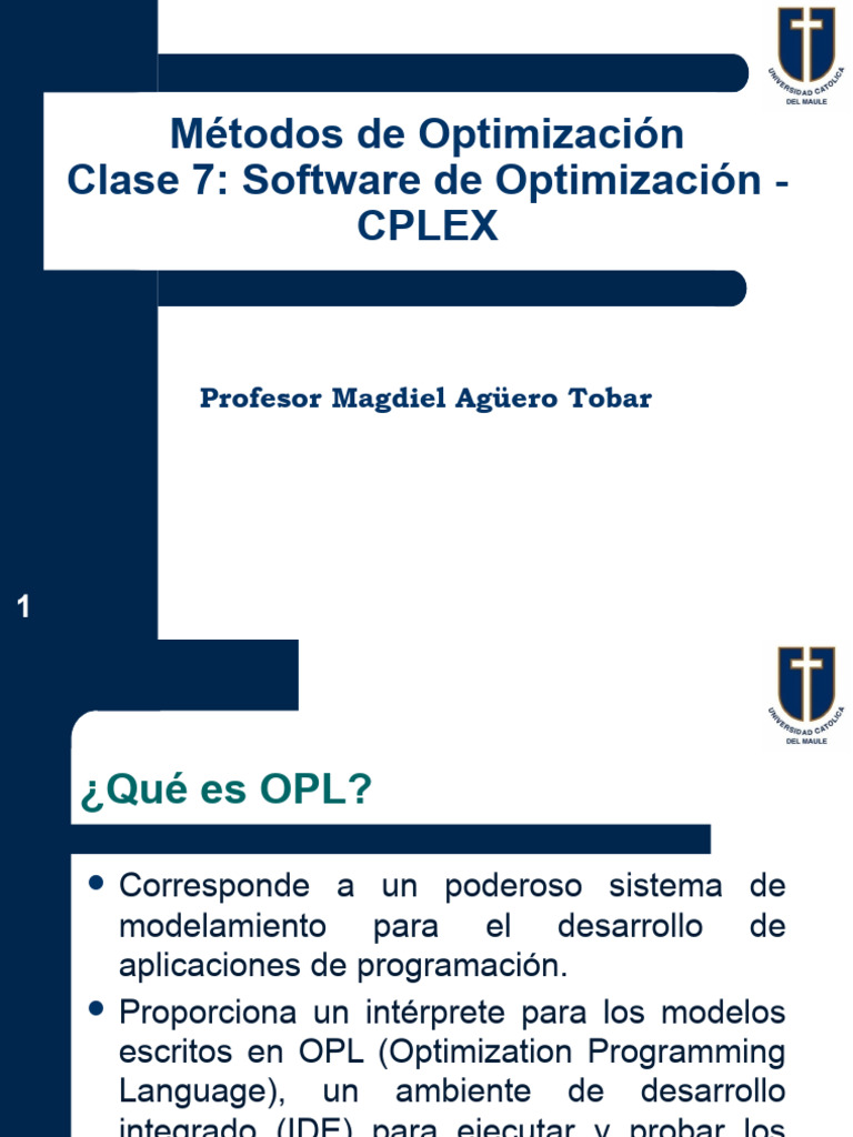 Introducción a OPL y CPLEX | PDF | Programación lineal | Optimización Matemática