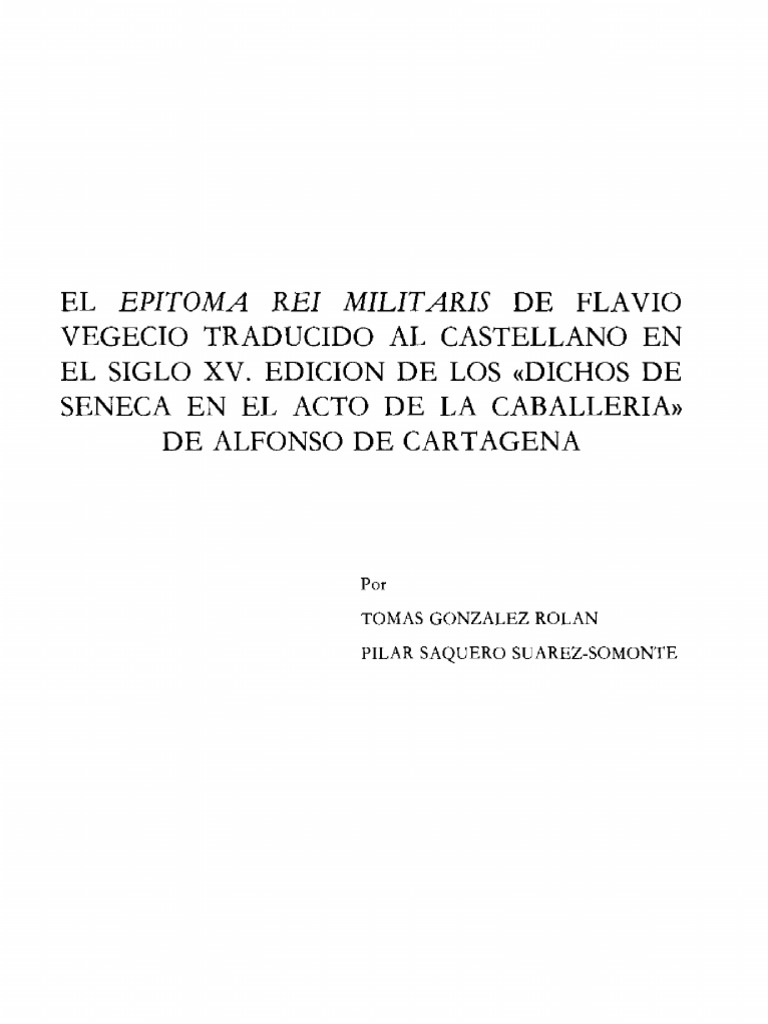 Epitoma REI Militare | PDF | Séneca El Joven | Edades medias