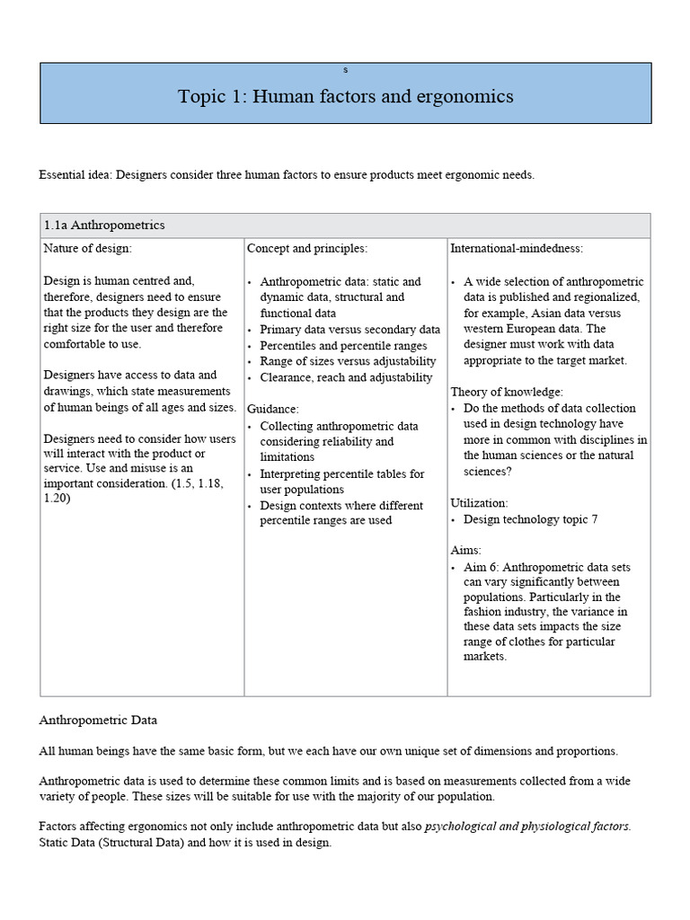 Topic 1 Human Factors Design 01 | PDF | Level Of Measurement | Human ...