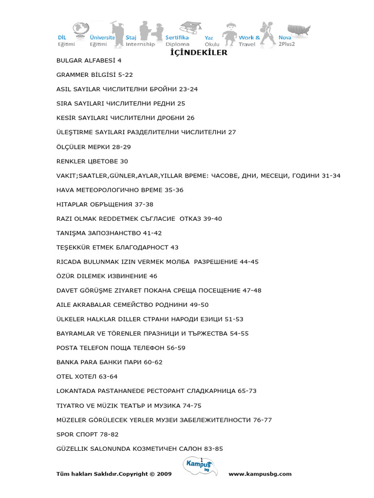 Bulgarca Öğreniyorum | PDF