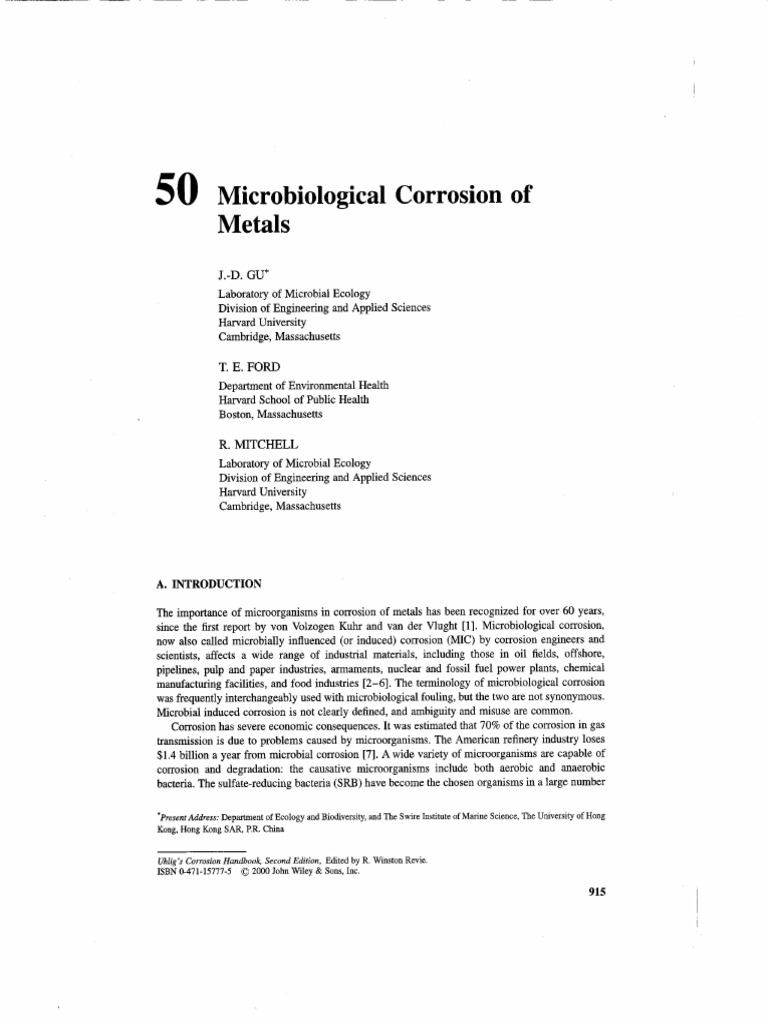 Corrosionhandbook Chapter50 Metals | PDF