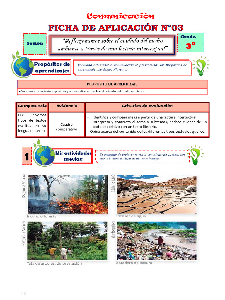 3° Ficha de Aplicación-Sesión3-Sem.2-Exp.6-Com | PDF | Contaminación | Entorno natural
