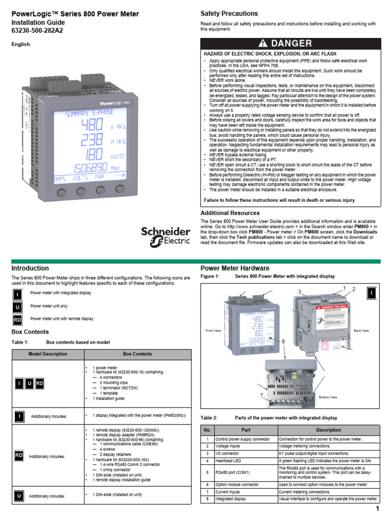 PM800 Installation Guide | PDF | Electrical Engineering | Electricity