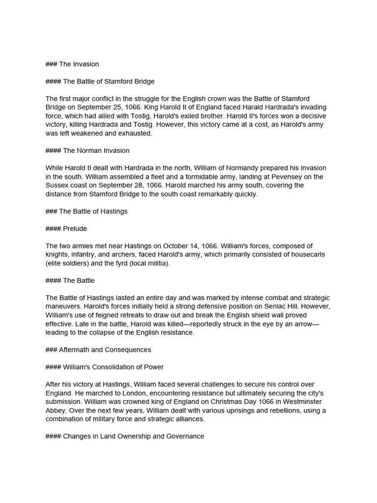 Norman Conquest | PDF | Warfare Of The Middle Ages | Military