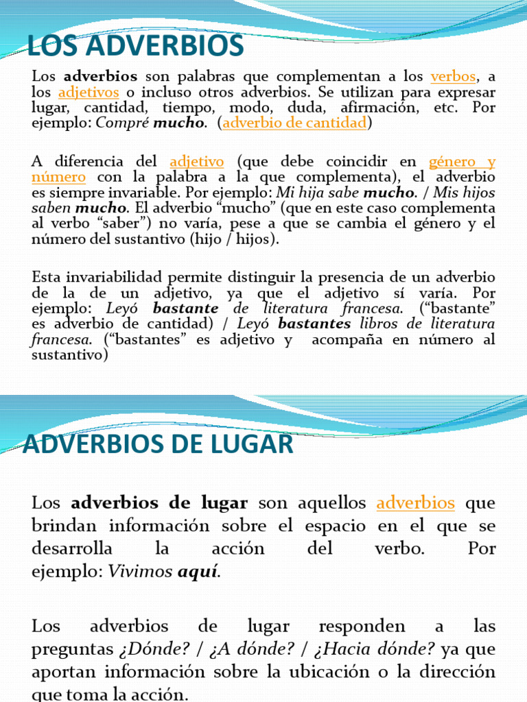 El Adverbios | PDF | Adverbio | Adjetivo