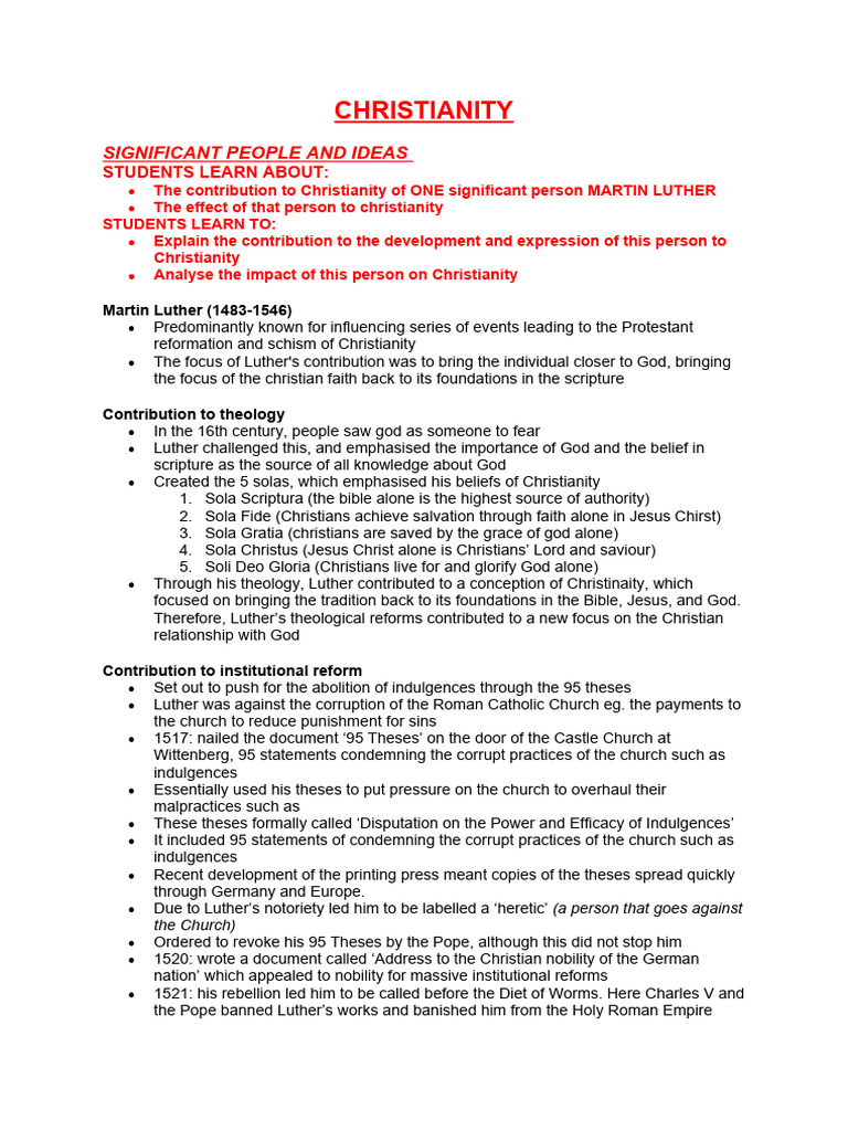 christianity summary notes (1) (2) | PDF | Baptism | Salvation