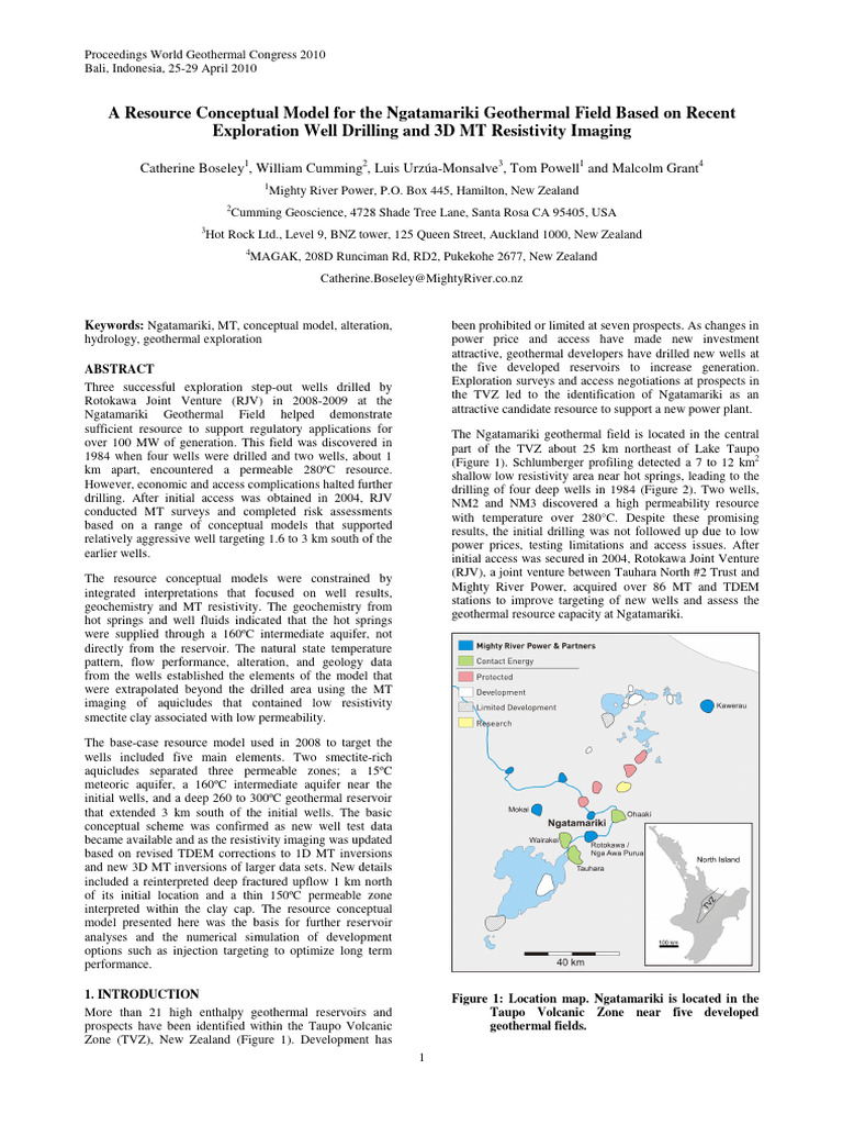 Boseley Et Al., 2010 A Resource Conceptual Model For The Ngat | PDF | Contour Line | Aquifer