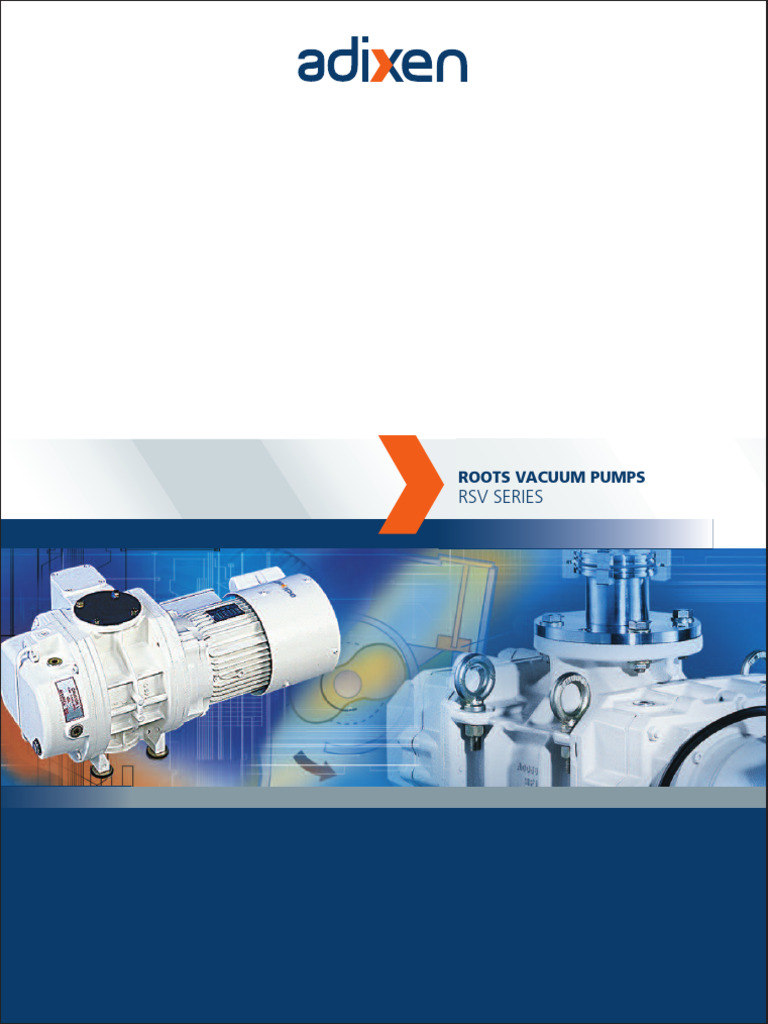 Adixen RSV Series Vacuum Pumps | PDF | Vacuum | Pump