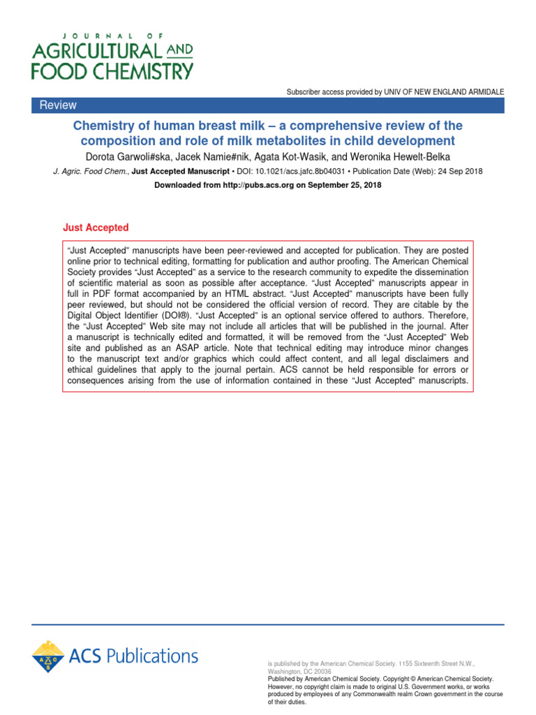 10 1021@acs Jafc 8b04031 | PDF | Nucleotides | Breast Milk