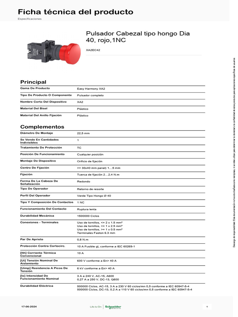 Schneider Electric - Easy-Harmony-XA2E - XA2EC42 | PDF | Residuos ...