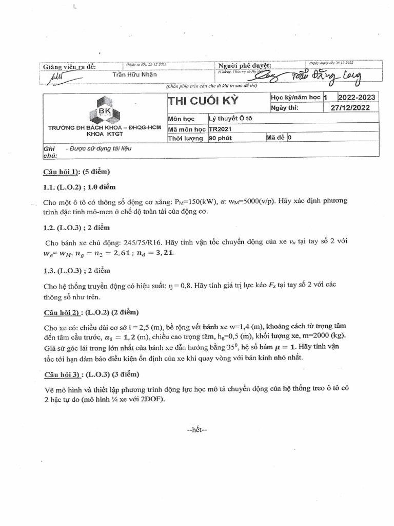 Ä Á Thi LÃ1 2 Thuyáo¿t Ã TÃ ́ - HK221 | PDF