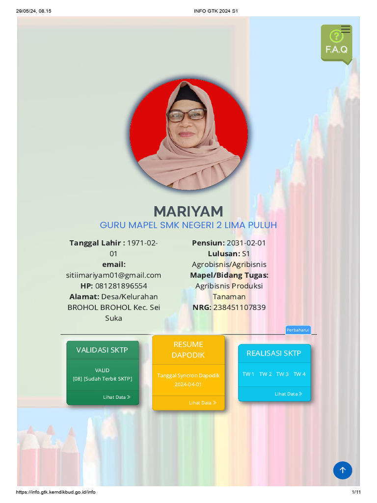 Info GTK 2024 S1 - Ibu Siti | PDF