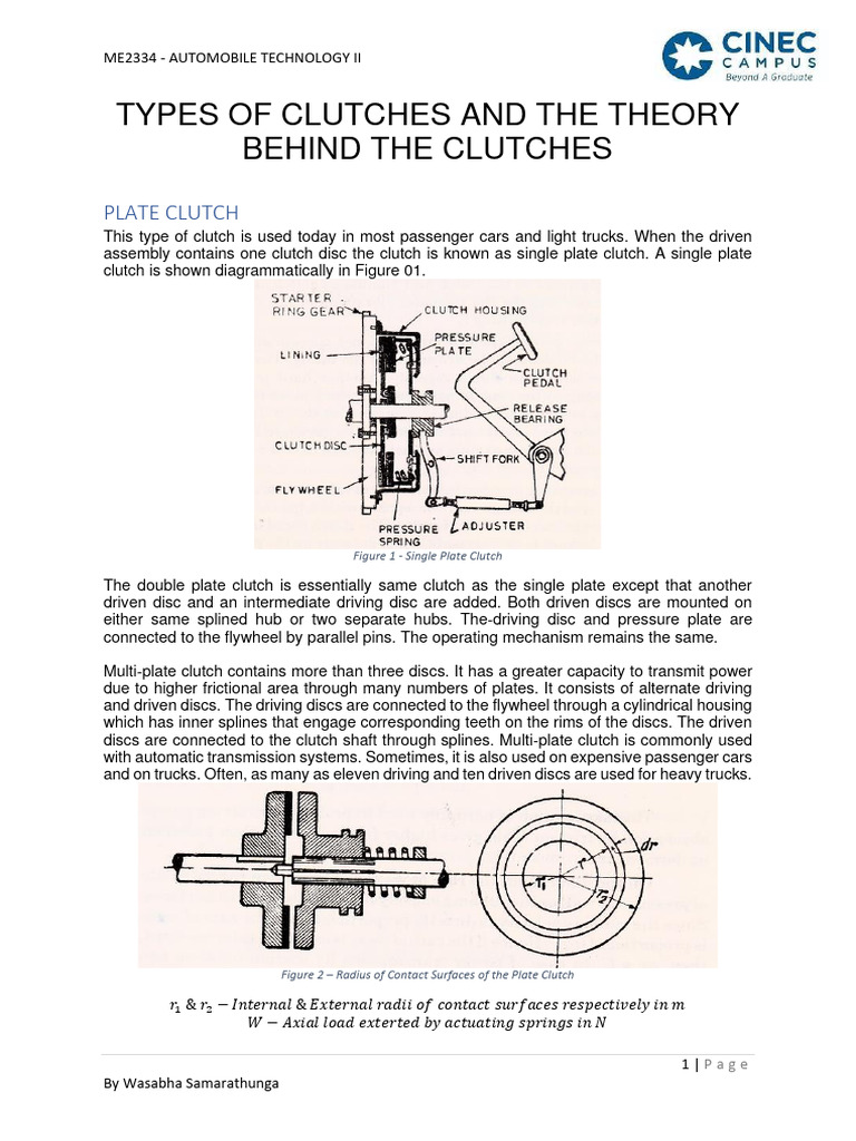 Topic 01 - Clutch II | PDF | Clutch | Motion (Physics)