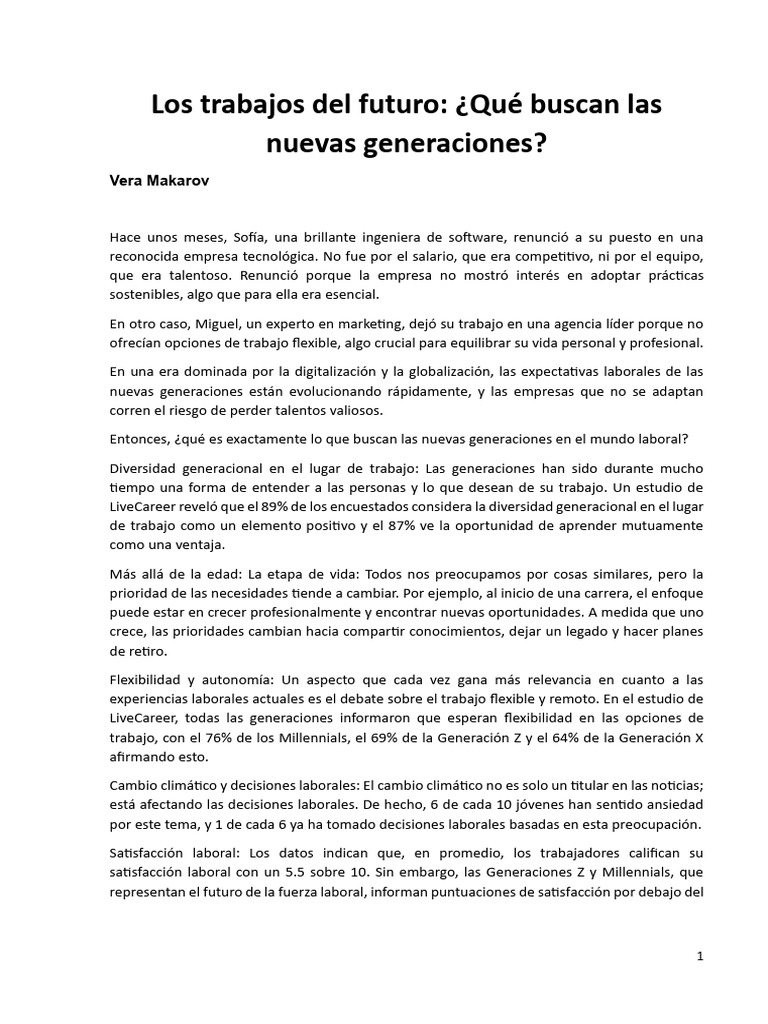 Los Trabajos Del Futuro | PDF | Millennials | Business