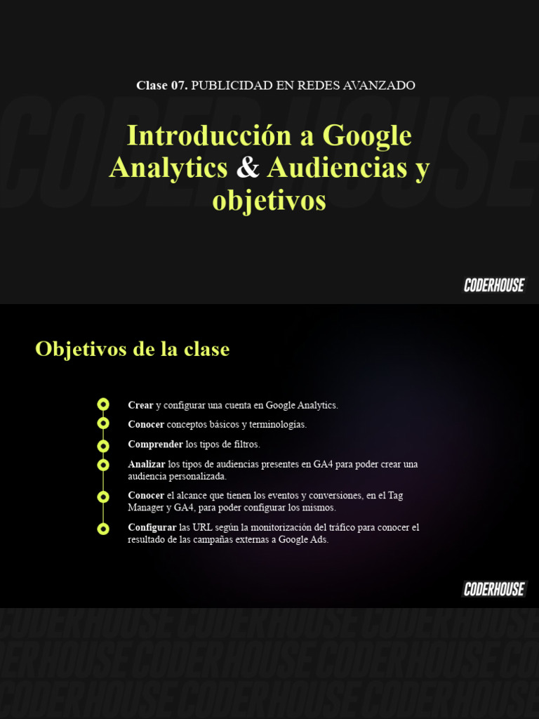 Clase 7 - Introducción A Google Analytics + Audiencias y Objetivos | PDF | Cookie HTTP | Red mundial