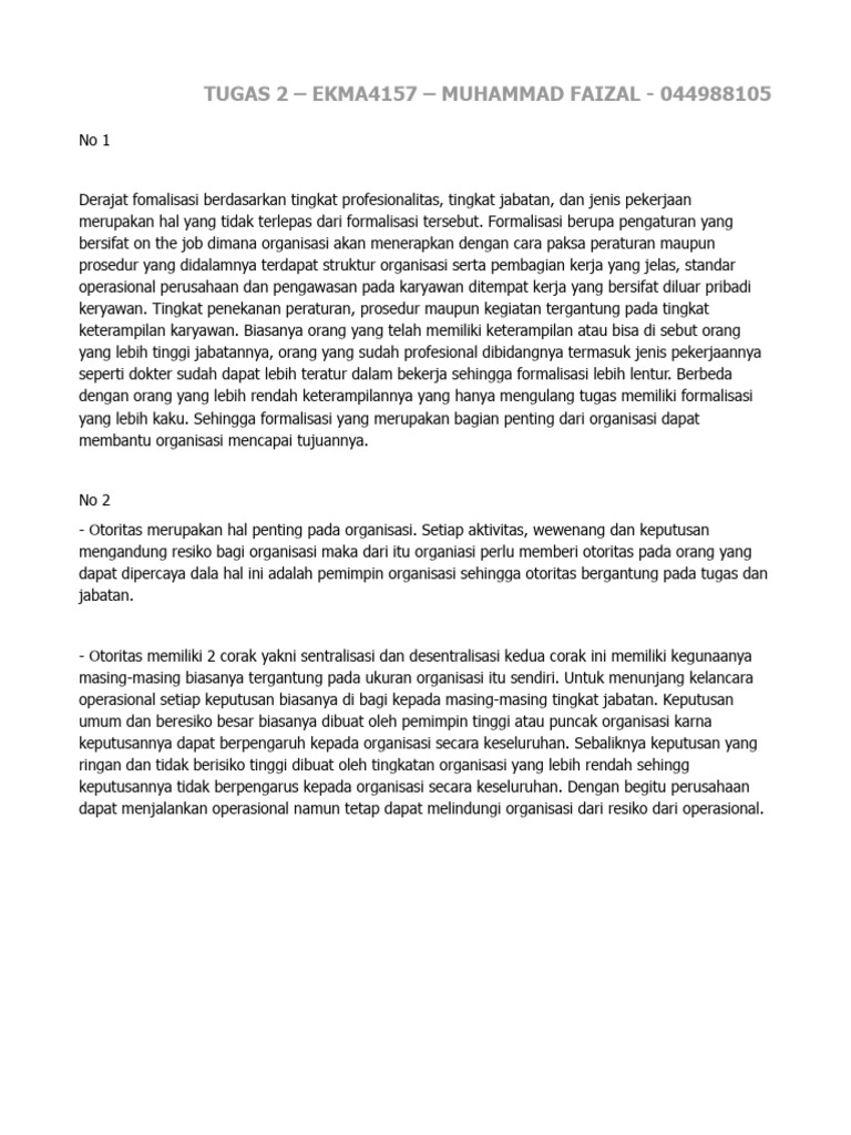Tugs 2 Organisasi | PDF