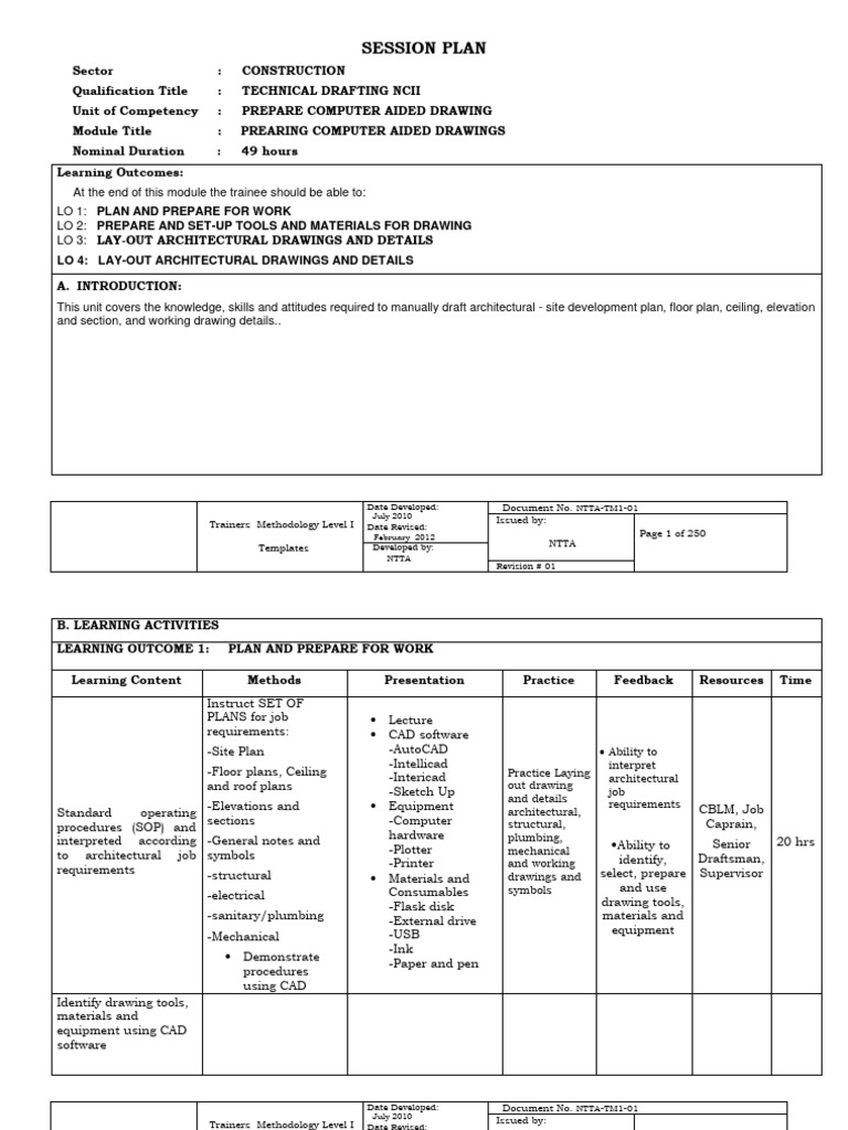 Session Plan | PDF | Technical Drawing