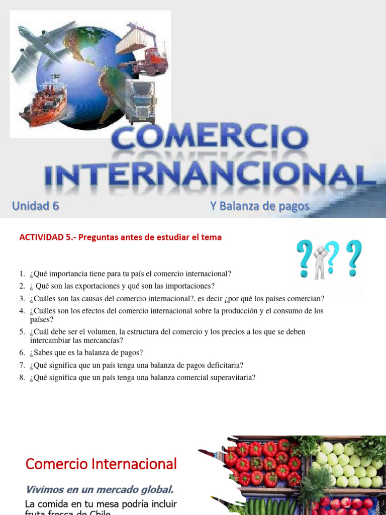 Unidad 6 - El Comercio Internacional | PDF | El comercio internacional | Comercio