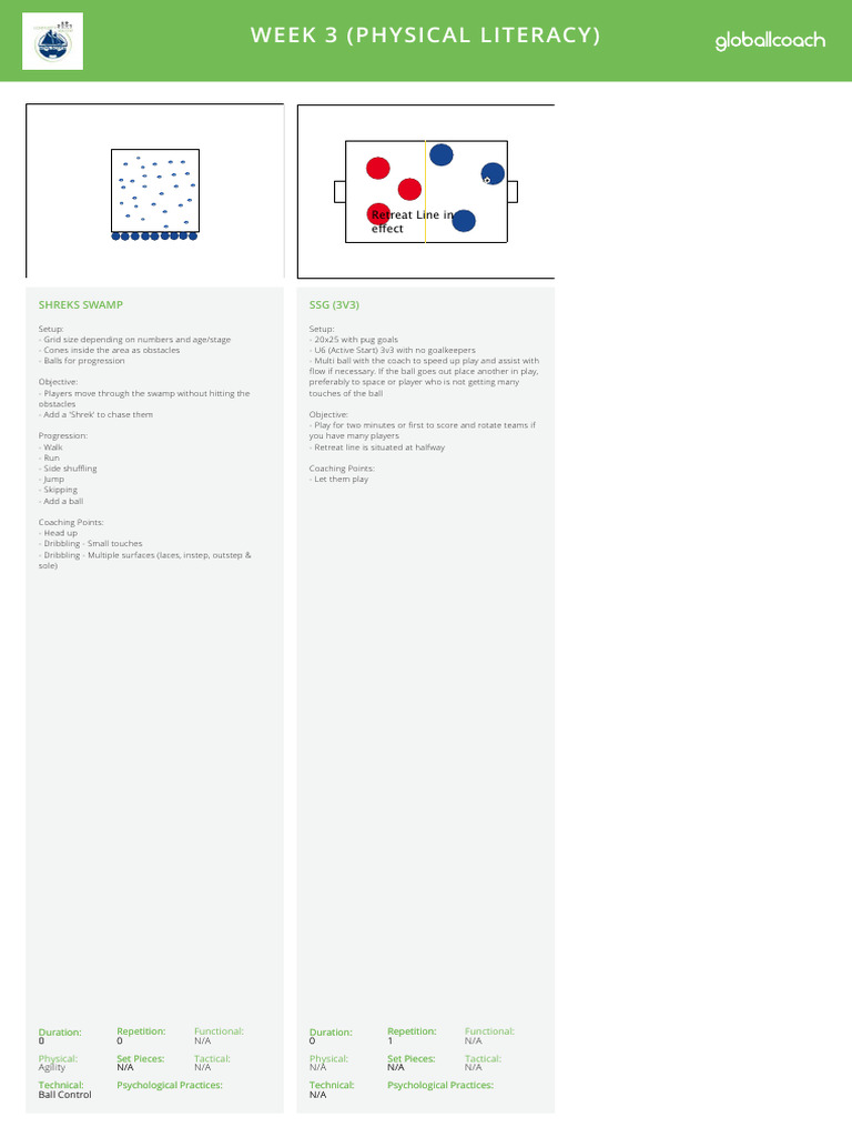 Week 3 Physical Literacy Training Guide | PDF | Football Codes ...