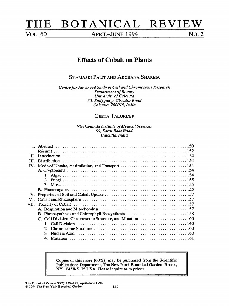 Palit Sharma 1994 Cobalt Plant | PDF | Mitosis | Soil