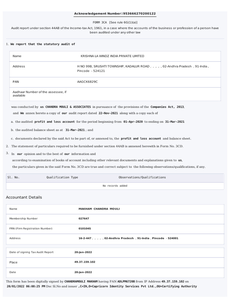 Form 3ca-3cd Format | PDF | Payments | Expense