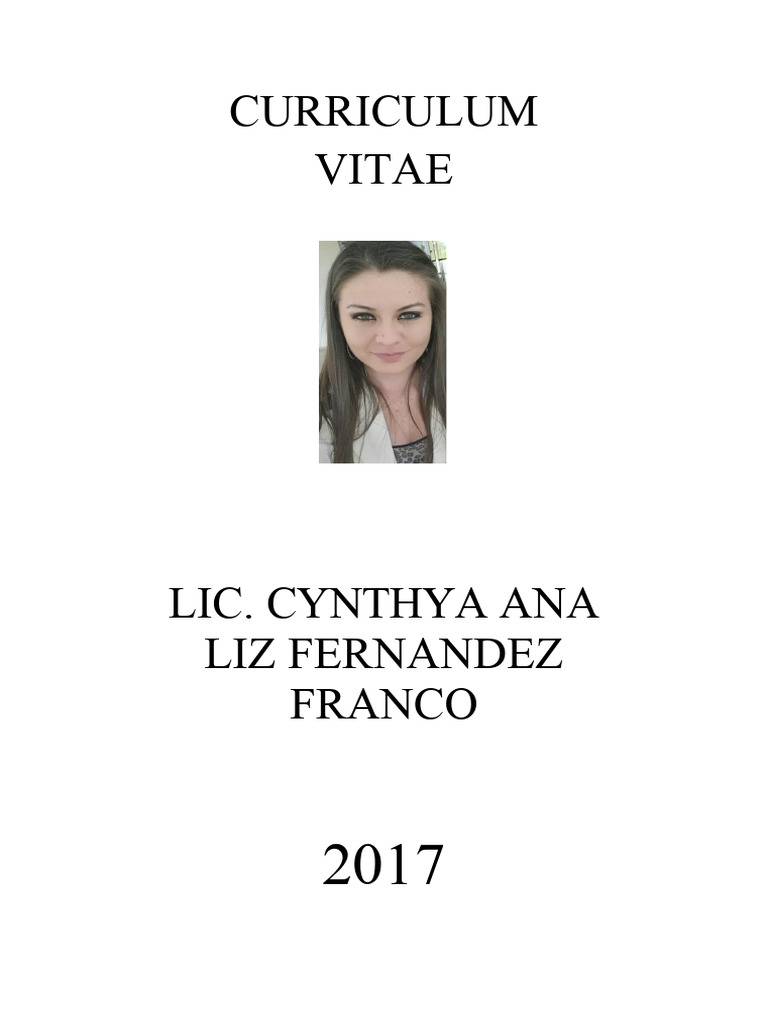 Curriculum Vitae de Cynthya Fernández | PDF | Business | Negocios ...