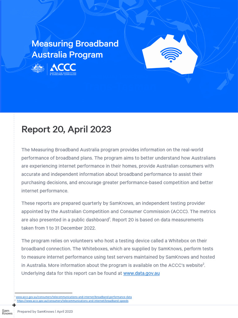 Measuring Broadband Australia Report 20 | PDF | Fiber To The X ...