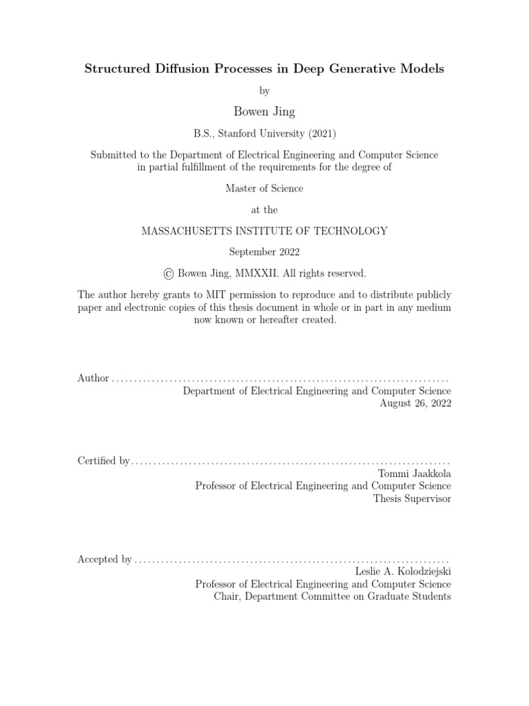 Thesis 2022 Structured Difuson Prodess in Deep Generative Models Jing ... Thesis 2022 Structured Difuson Prodess in Deep Generative Models Jing ...