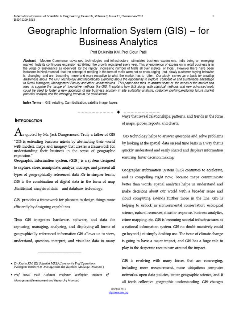 Geographic Information System GIS For Business Analytics | PDF ...