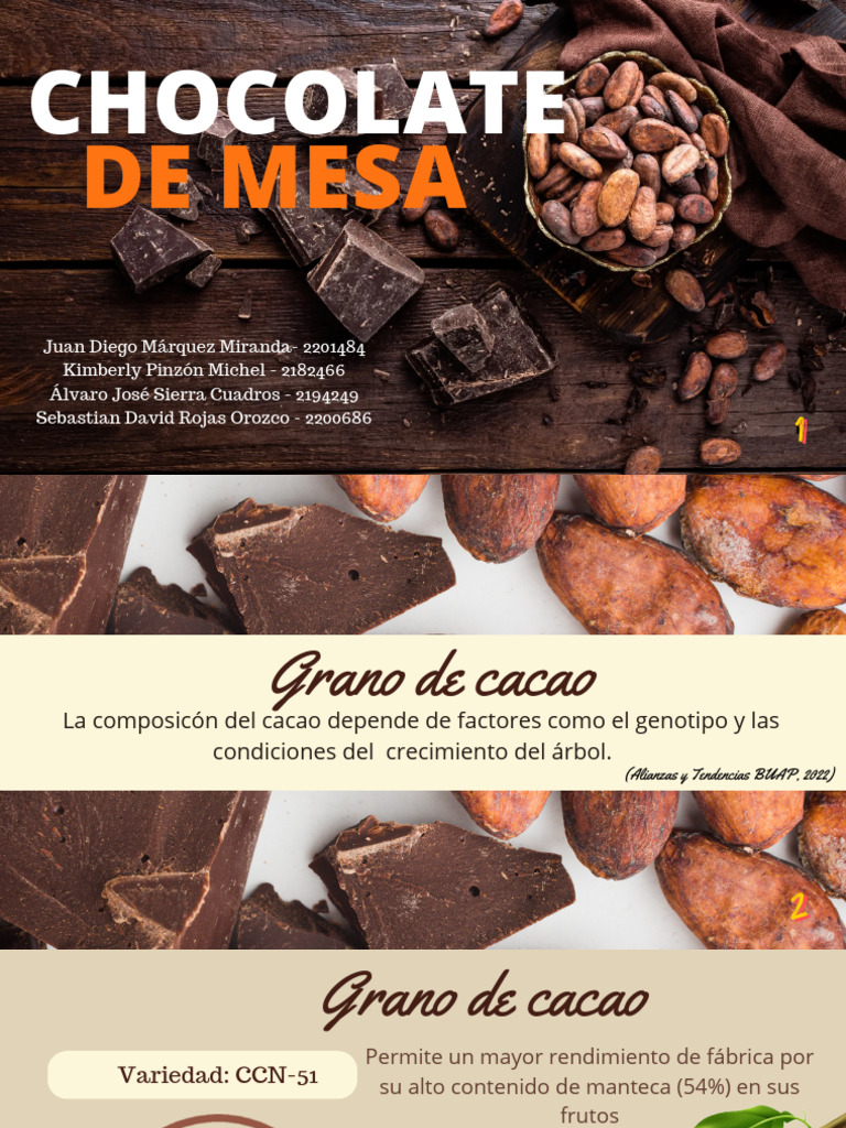 Composición y Proceso del Chocolate | PDF | Chocolate | Humedad