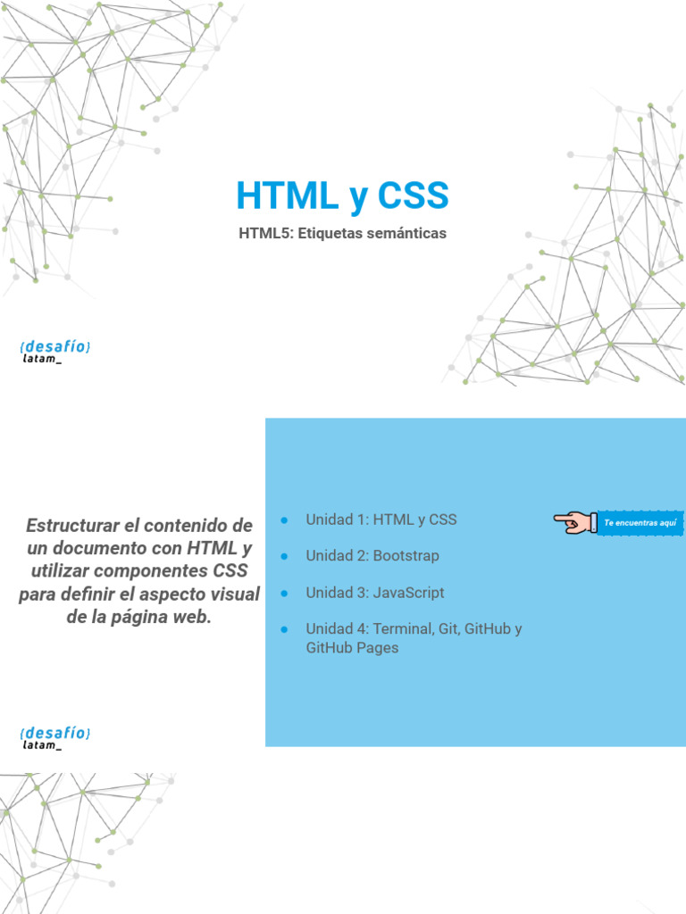 Presentación HTML5, Etiquetas Semánticas | PDF | HTML | Red mundial
