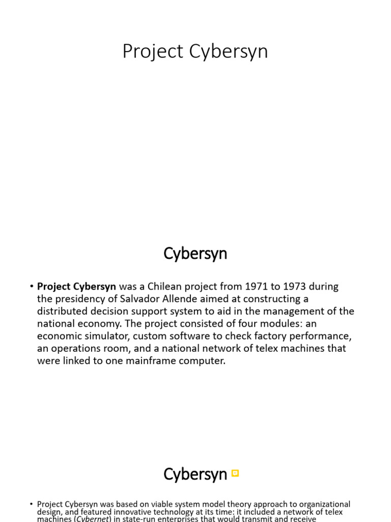 Project Cybersyn | PDF | Computing | Cybernetics